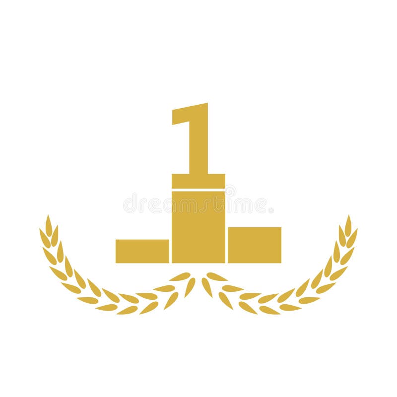 Number 1 Winner Ribbon Award Badge, Gold Medal Stock Illustration ...