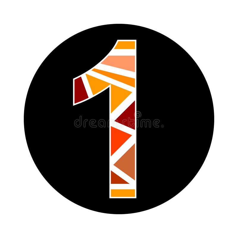 Number one icon stock vector. Illustration of mathematical - 344118151