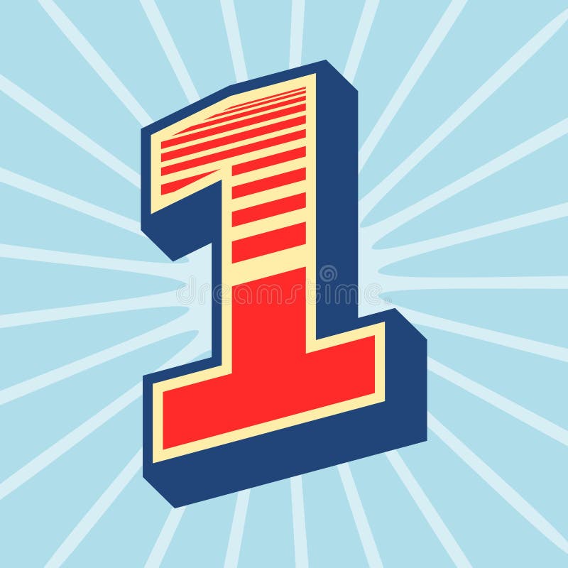 Number one illustration stock vector. Illustration of vintage - 92168096