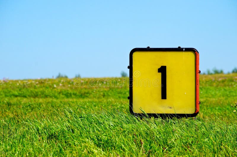 Number One stock photo. Image of grass, field, yellow - 74078044