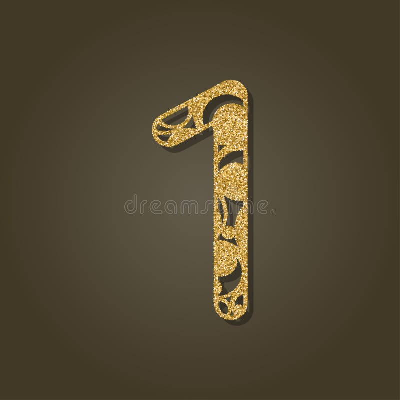 Number One for Laser Cutting.Round Gold Pattern Stock Vector ...