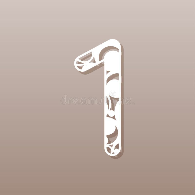 Number One for Laser Cutting.a Round Pattern Stock Vector ...