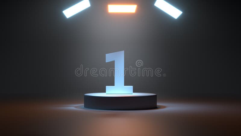 The Number One Light on the Festive Podium 3D Illustration Stock ...