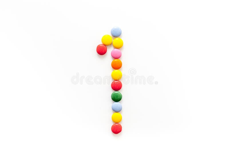 Number 6 - Six - Lined with Sweets on Isolated Top-down Stock Image ...