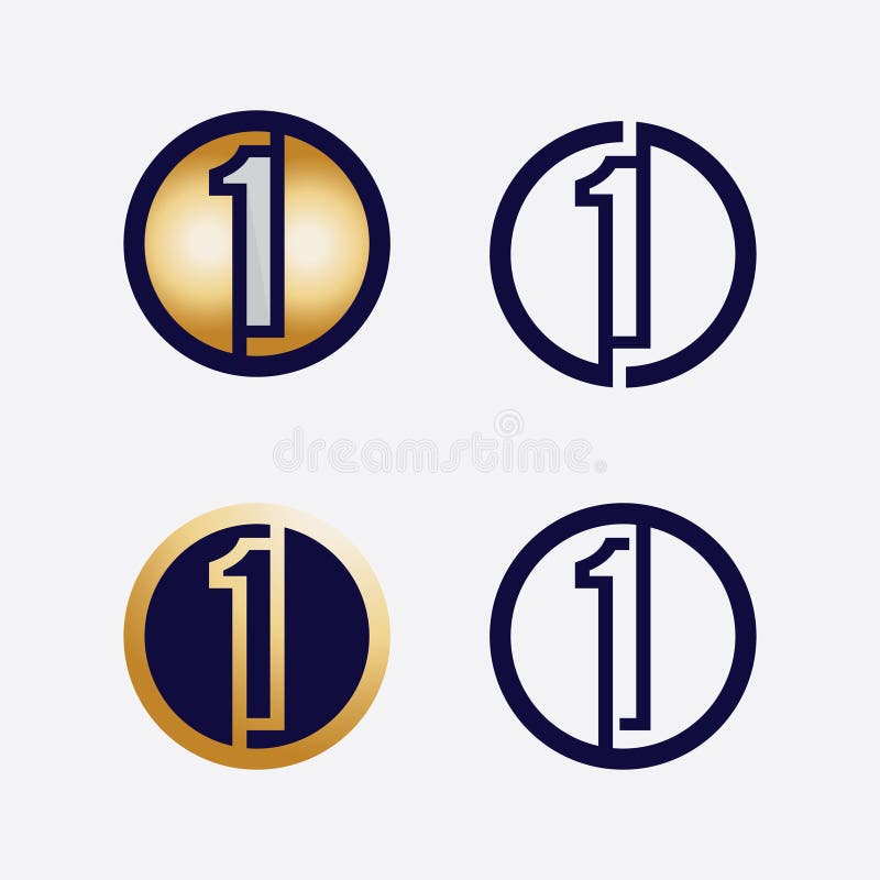 Number One Logo and Vector Number Design Stock Images Illustration ...