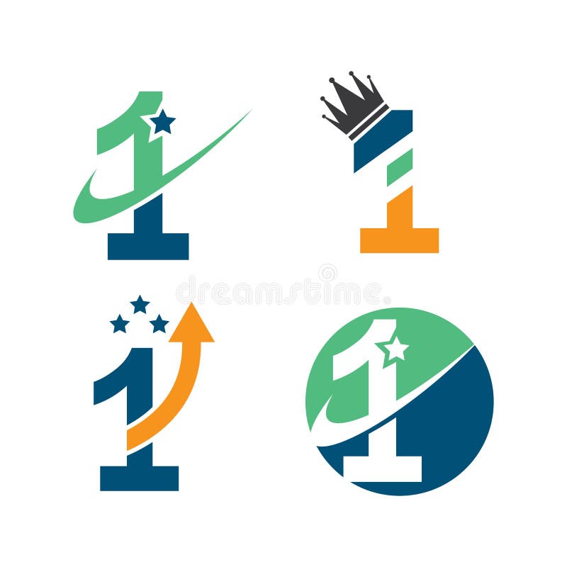 Number One Logo Vector Icon Design Stock Vector - Illustration of prize ...