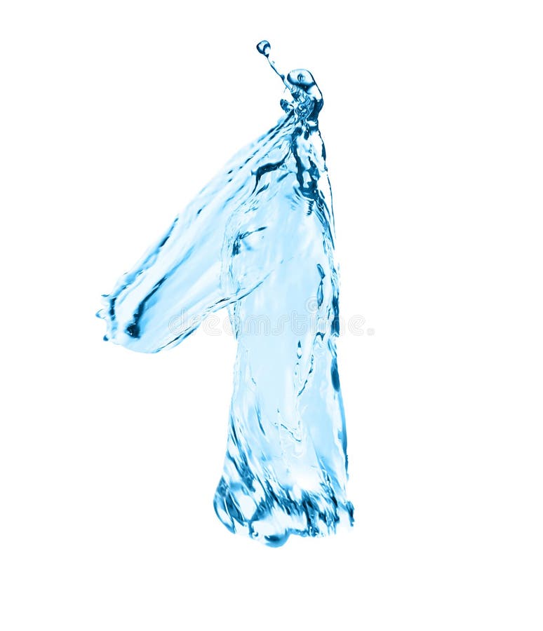 Number One Made of Water on White Background Stock Illustration ...