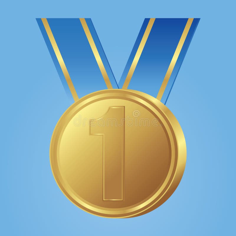 Number One Medal. Vector Illustration Decorative Design Stock Vector ...