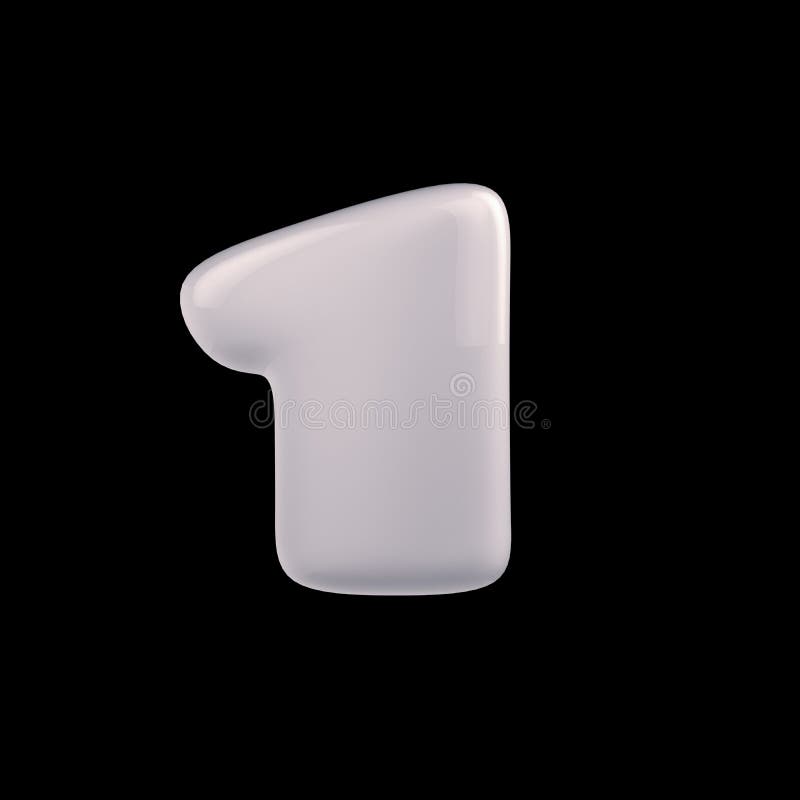 Number One of Milk, White Colors on a Black Background, 3d Render Stock ...