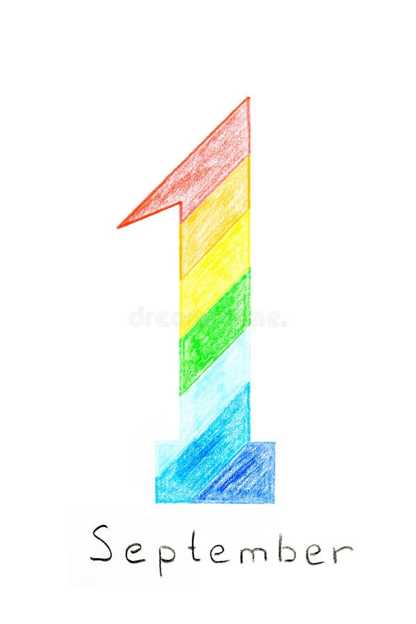 The Number One Painted with Rainbow Colors Stock Image - Image of ...