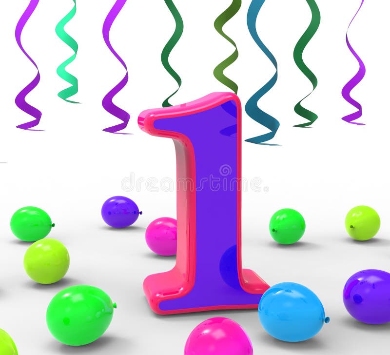 Number One Party Means First Year Party or Stock Illustration ...