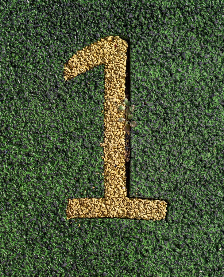 Number one on pavement. stock photo. Image of number - 236820654