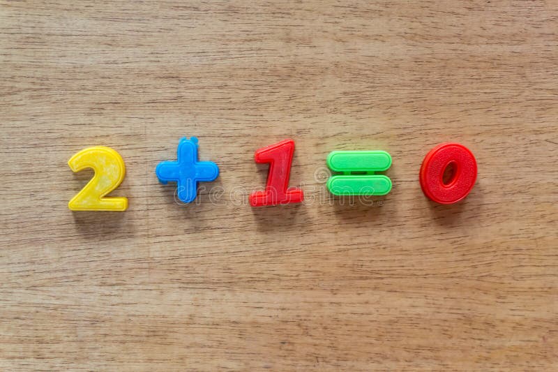 Number One Plus Number Two is Zero. Concept Bad Relationship. Stock ...