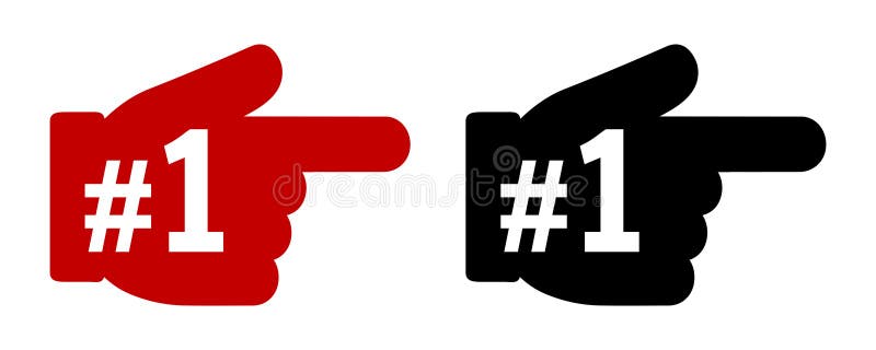The Number One Pointer is in the Shape of a Hand, Best Icon Stock ...