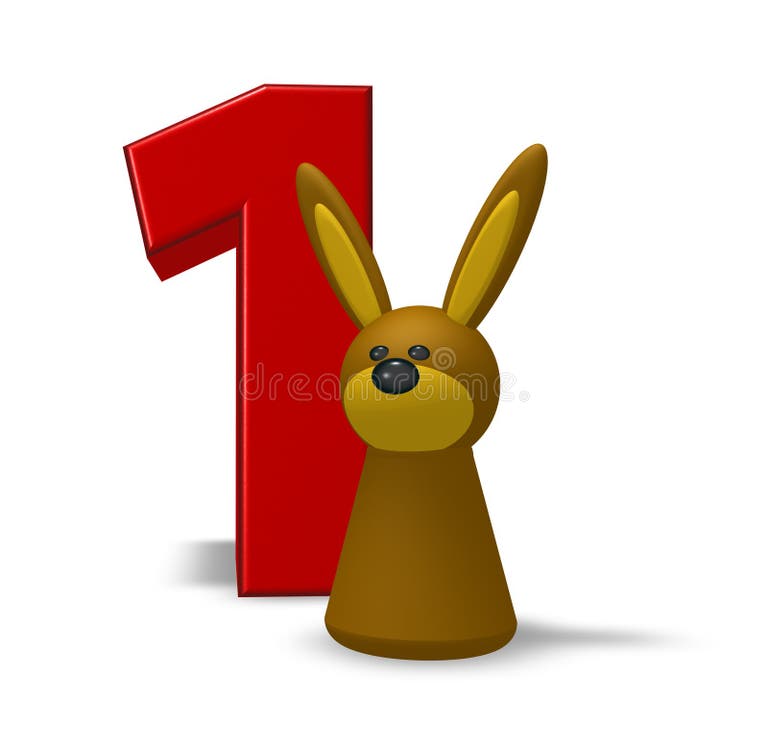 Number one and rabbit stock illustration. Illustration of rabbit - 49862265
