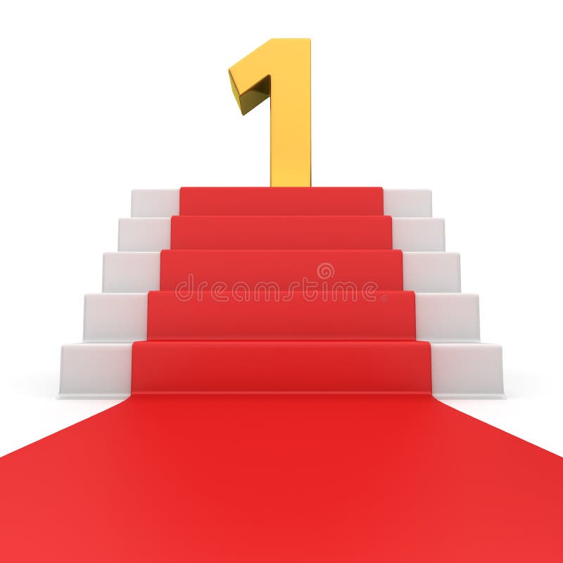 Number One on red carpet stock illustration. Illustration of symbol ...