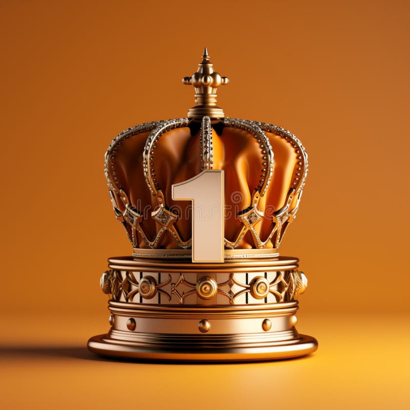 Number One Royalty Crown Emblem on a Bold Orange Backdrop Stock ...