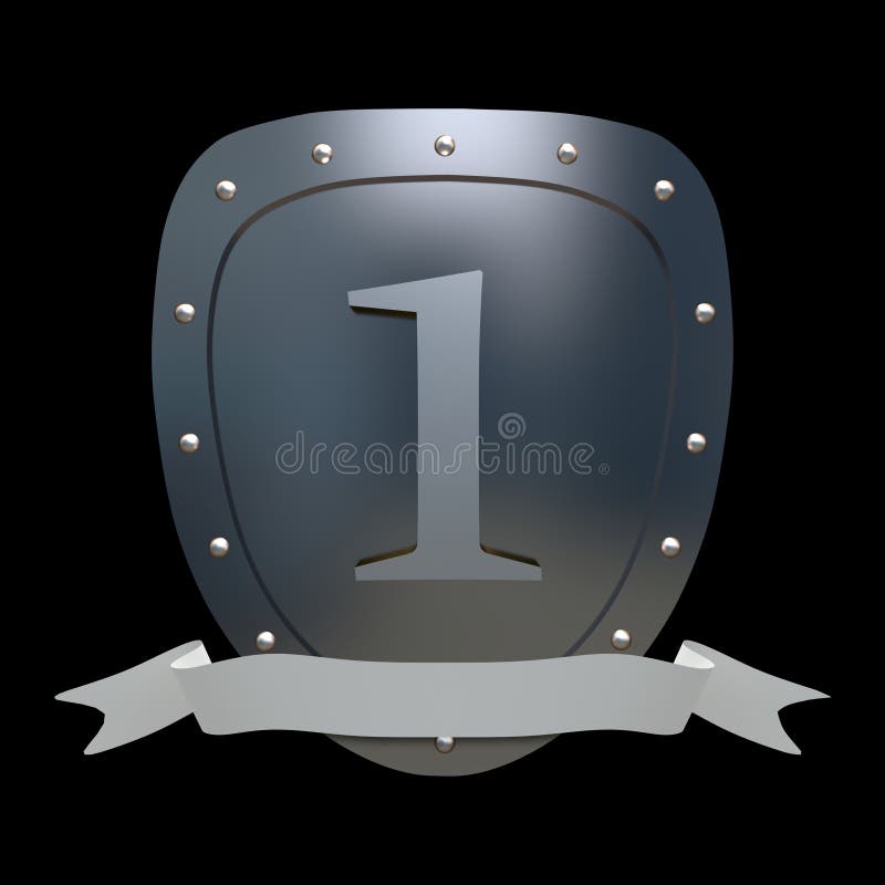 Number one shield stock illustration. Illustration of rank - 52734326