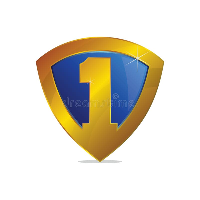 Number One Shield stock vector. Illustration of defending - 89379597