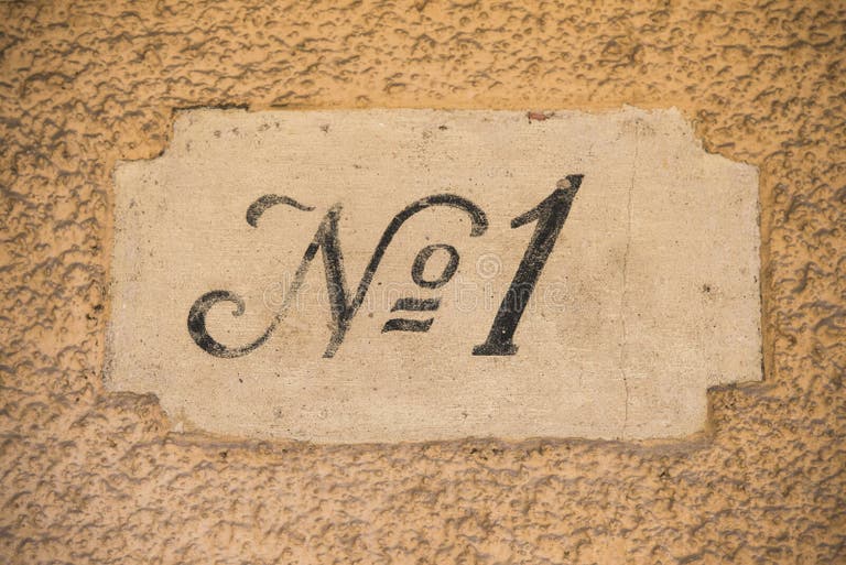 Number One Sign on Building Stock Photo - Image of scandinavian, house ...