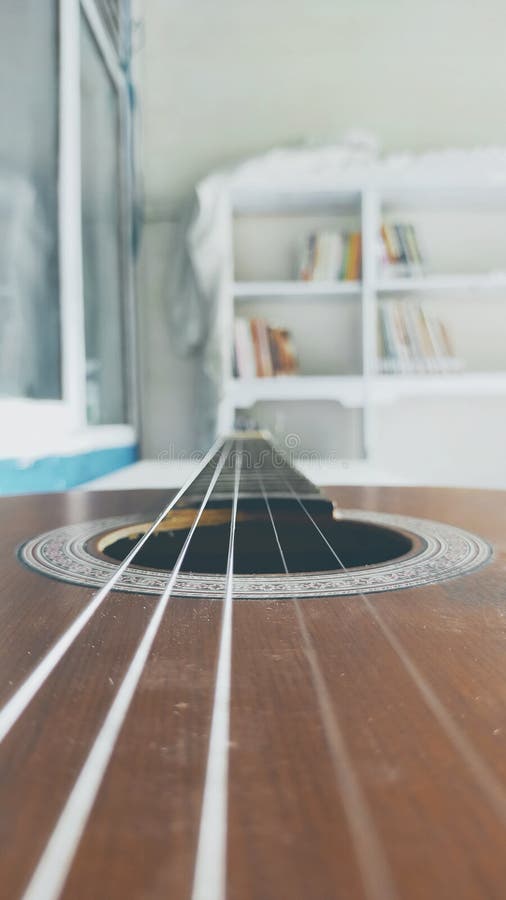 The Number One Stringless Acoustic Guitar Stock Photo - Image of white ...