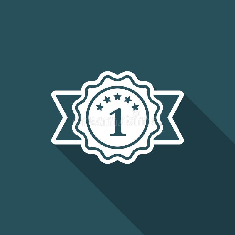 Number one symbol icon stock vector. Illustration of prize - 118523524