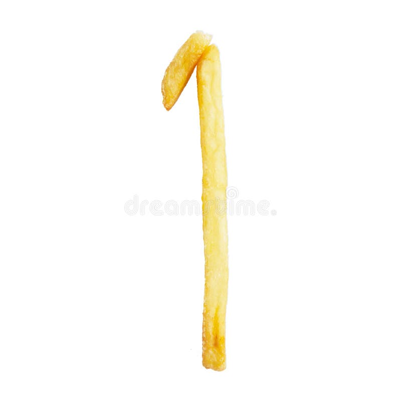 Number One 1 Symbol is Made of French Fries Stock Photo - Image of gold ...