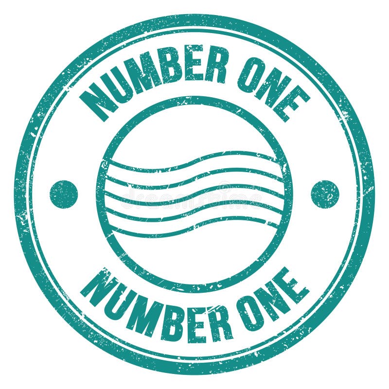 NUMBER ONE Text Written on Blue Round Postal Stamp Sign Stock ...