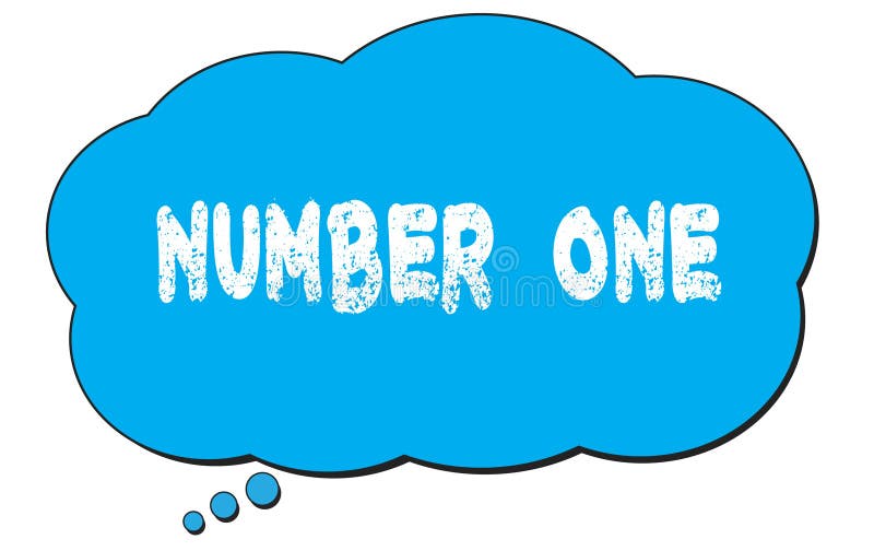NUMBER ONE Text Written on a Blue Thought Bubble Stock Illustration ...