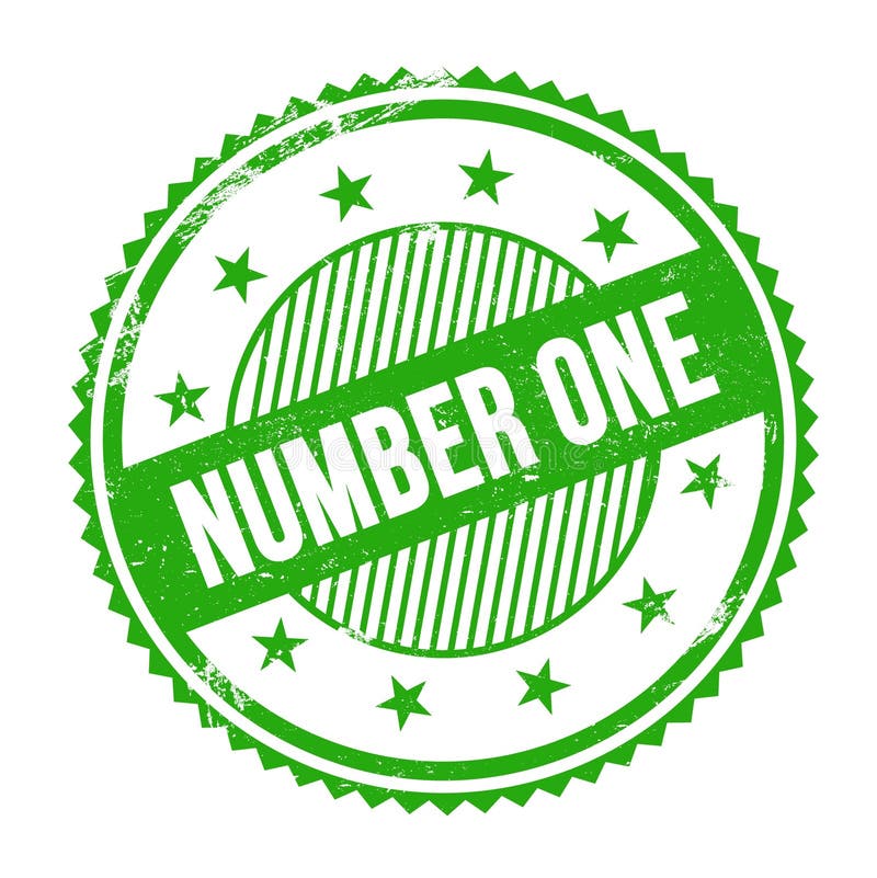 NUMBER ONE Text Written on Green Grungy Round Stamp Stock Illustration ...