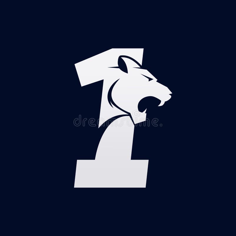 Number One Tiger, Numeral Predator Logo Design Vector Stock Vector ...