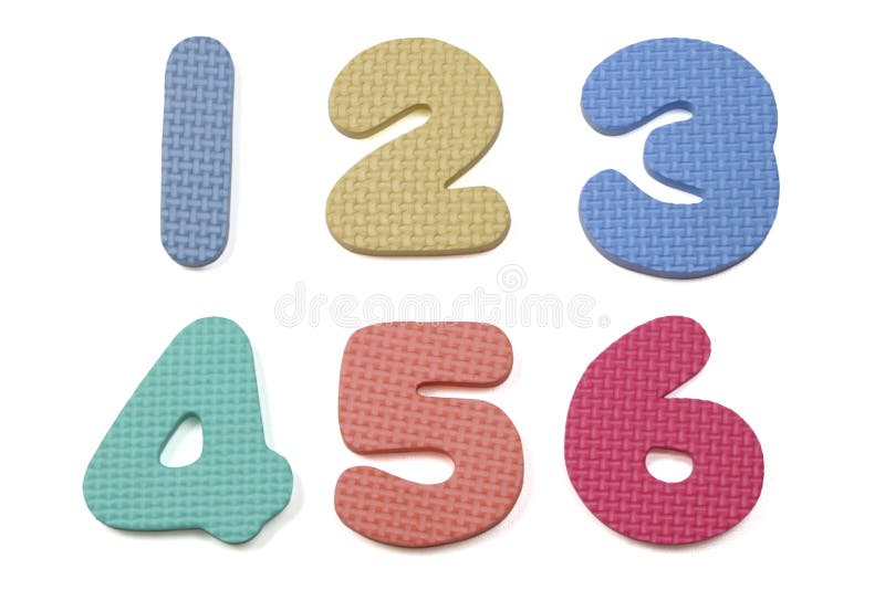 Number One To Six On White Background Stock Photo - Image of maths ...