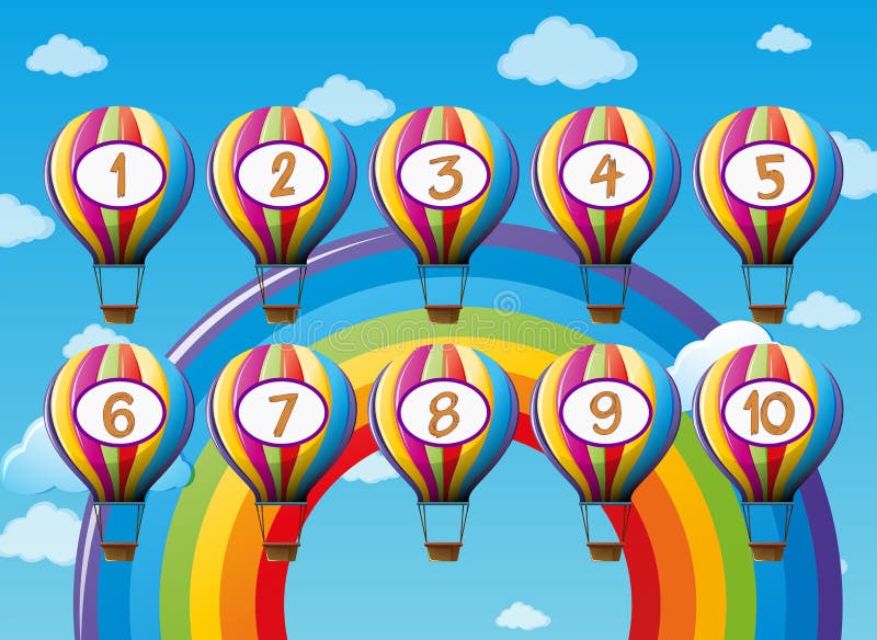 Number One To Ten Balloons Stock Illustrations – 5 Number One To Ten ...