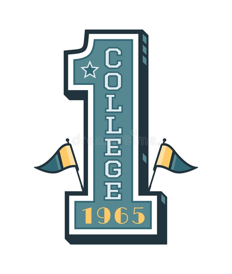Number One Varsity Sport Patch, 1 Vector Emblem Stock Illustration ...