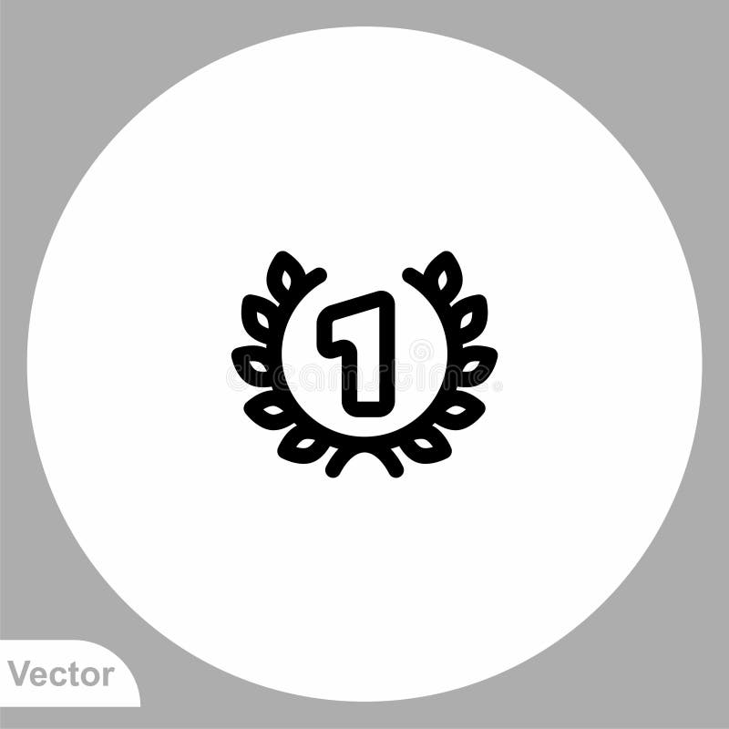 Number One Vector Icon Sign Symbol Stock Vector - Illustration of ...