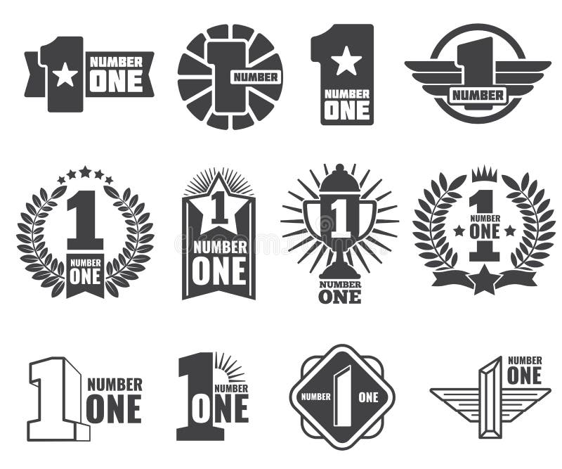 Number One Vector Logos Set Stock Vector - Illustration of concept ...