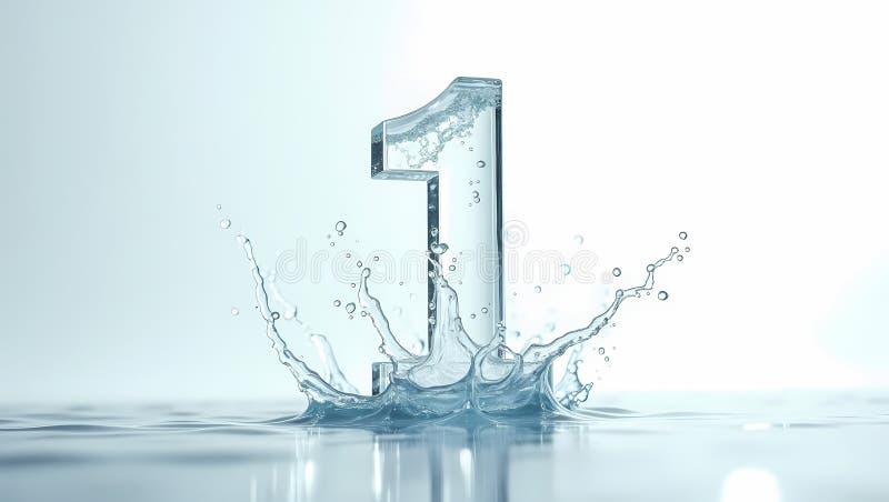Number One Water Splash stock illustration. Illustration of bottle ...