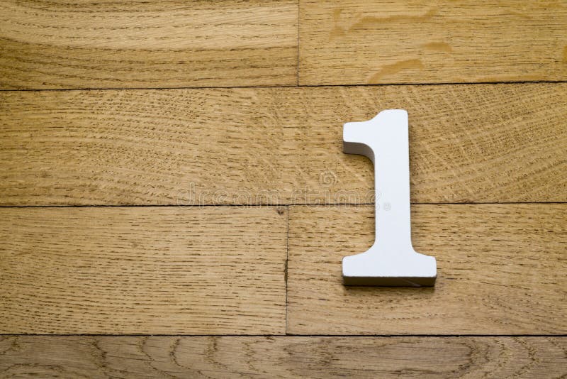 Number One on the Wooden, Parquet Floor. Stock Image - Image of sign ...
