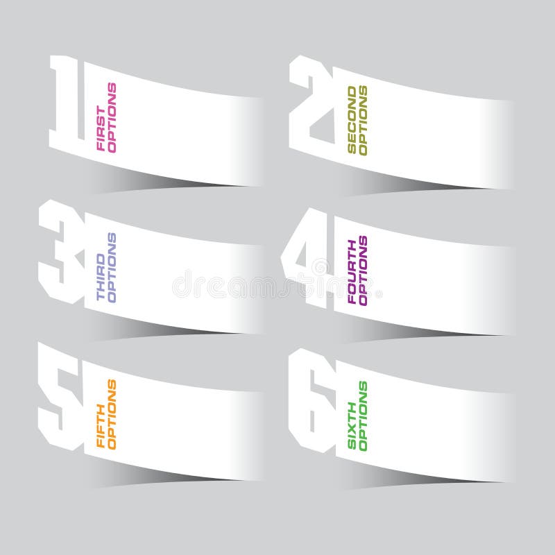 Number Options Page Layout stock vector. Illustration of isolated ...