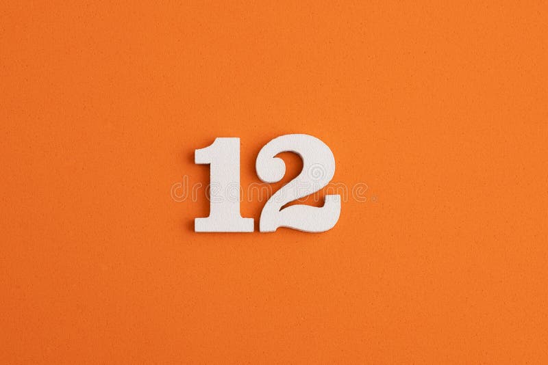 Number 12 - on Orange Foam Rubber Background Stock Photo - Image of ...