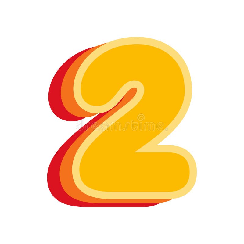 Number 2 Orange, Vector Illustration Stock Vector - Illustration of ...