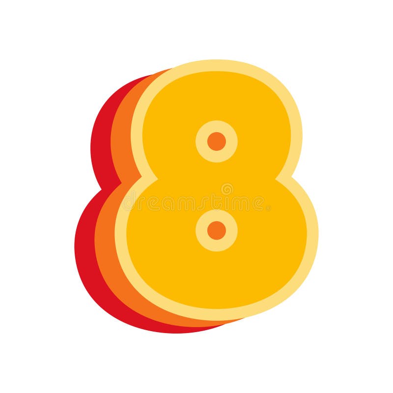 Number 8 Orange, Vector Illustration Stock Vector - Illustration of ...
