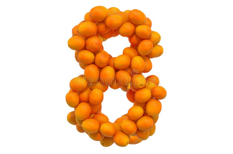 Number 8 from Oranges, 3D Rendering Stock Illustration - Illustration ...