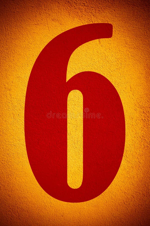 Number 6 Painted on Cracked Wall Stock Photo - Image of peeling ...