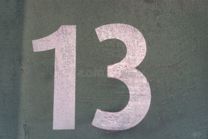 The Number 13 on a Grey Wall Stock Photo - Image of white, numeric ...