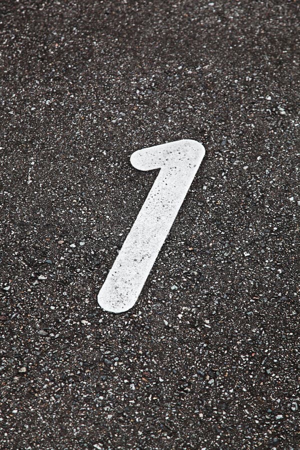 The Number 1 Painted on the Tarmac Stock Photo - Image of beautiful ...