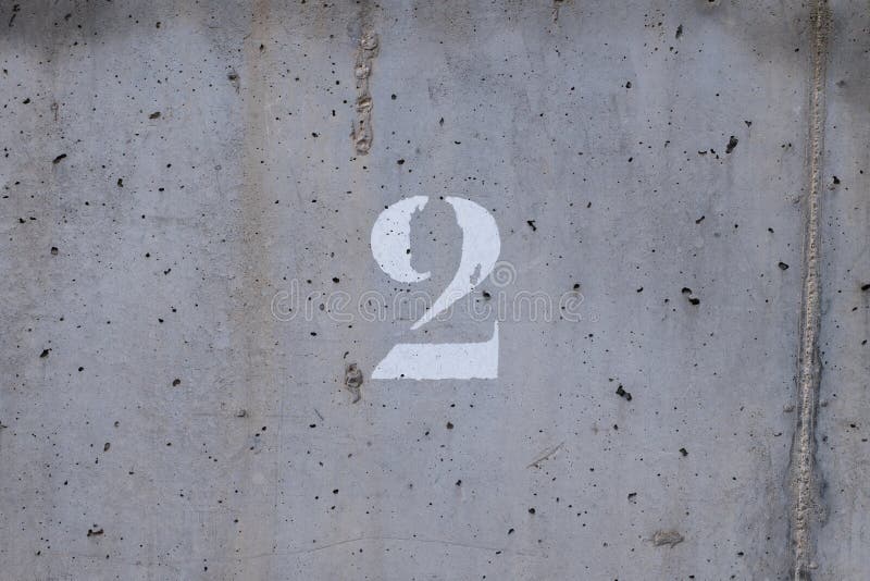 Number 2 Painted on a Worn Concrete Wall Stock Image - Image of arabic ...
