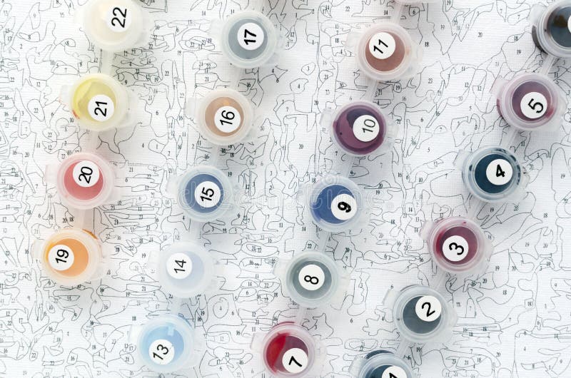 Number Painting Color Set and Canvas are Ready To Use Stock Image ...