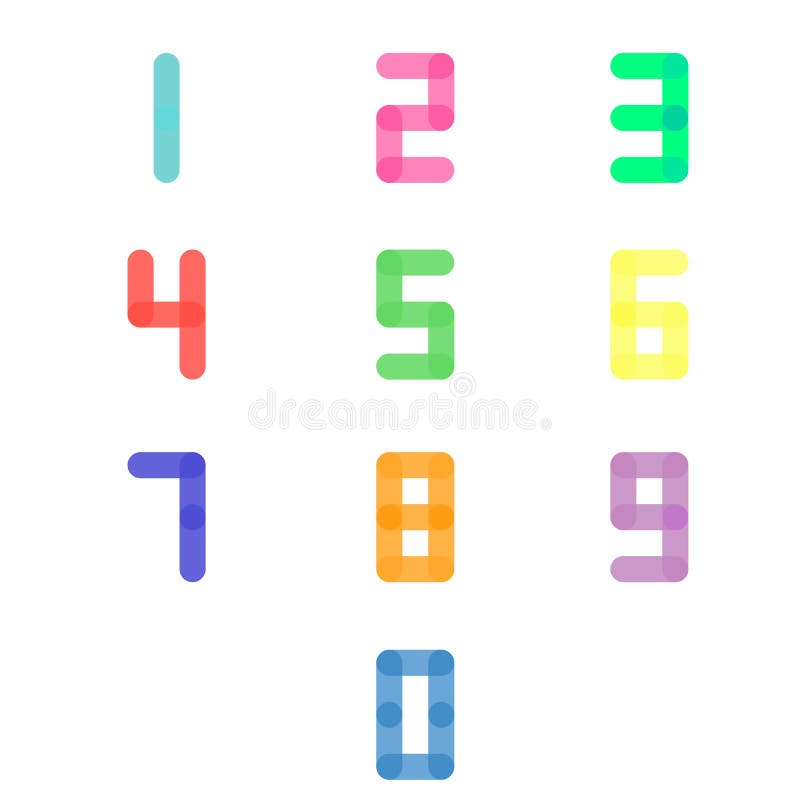 Number in pastel color stock vector. Illustration of pastel - 67366797