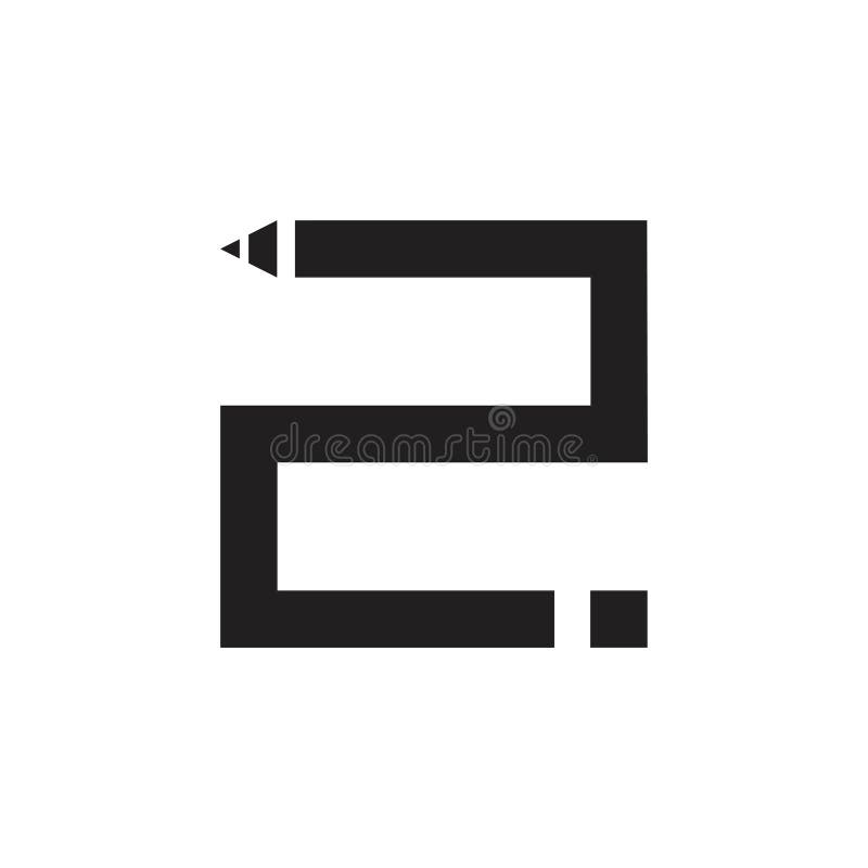 Number 2 Pencil Square Geometric Education Concept Vector Stock Vector ...